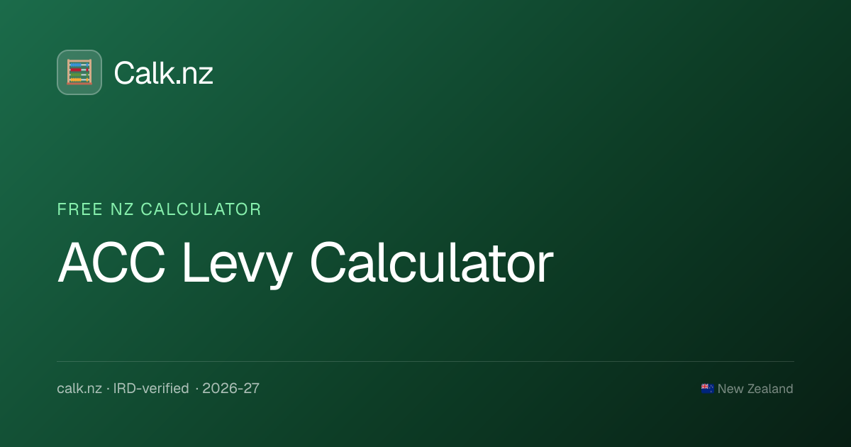 ACC Levy Calculator — Free NZ Calculator | Calk NZ