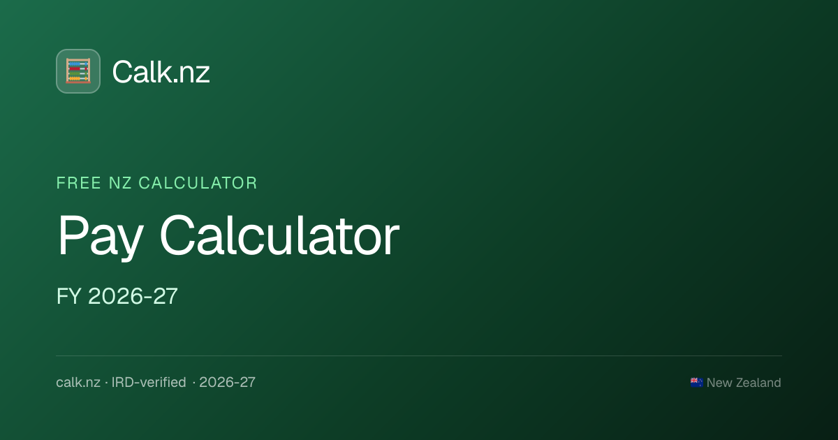NZ PAYE Calculator (IRD-Style) 2026-27 — Take-Home Pay | Calk NZ